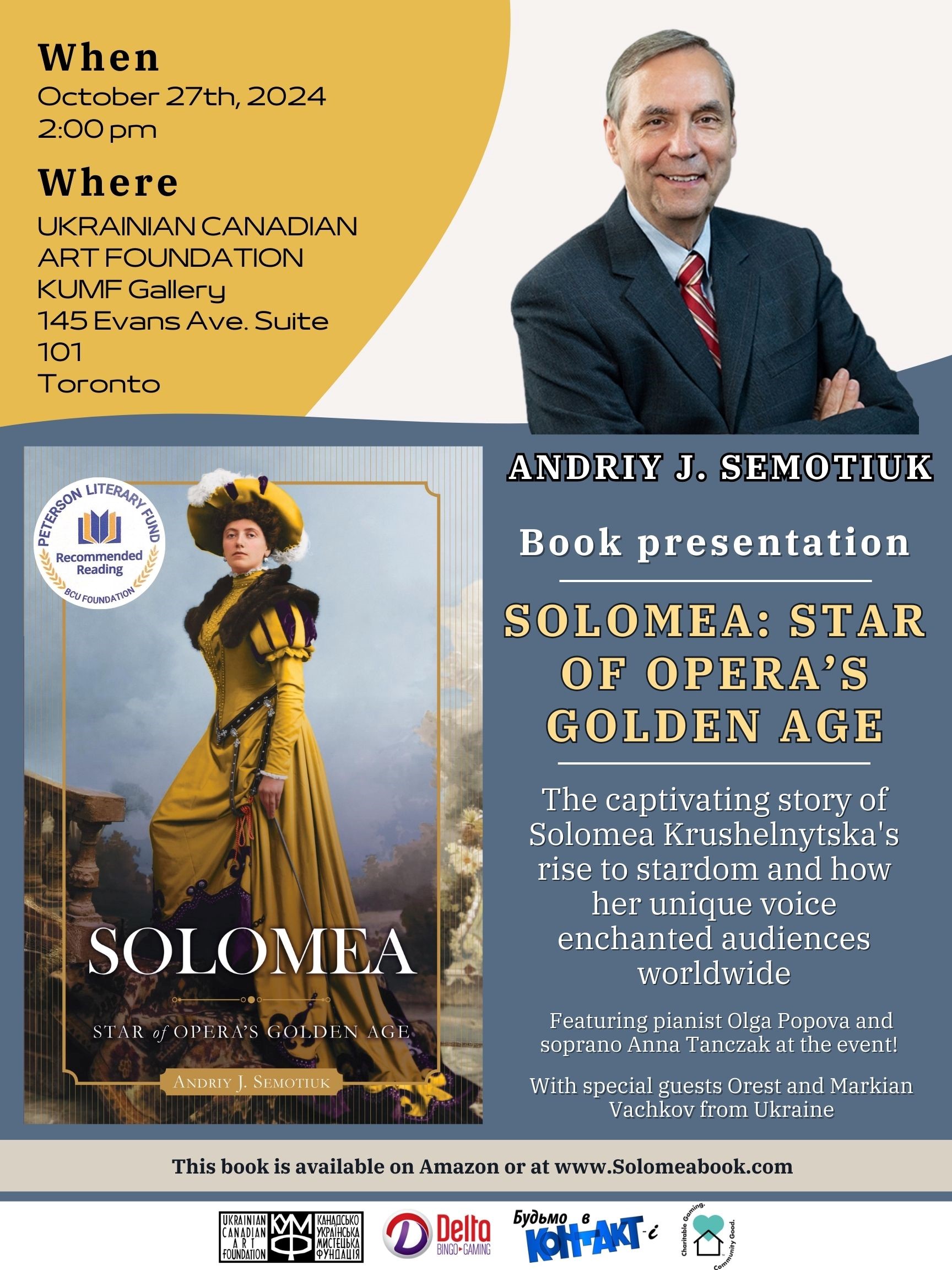 UCC Toronto - Book presentation by author Andriy J. Semotiuk "Solomea ...