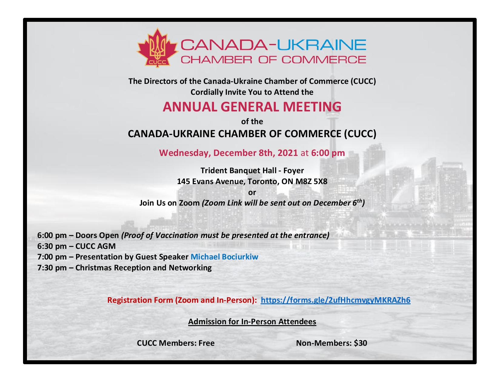 UCC Toronto - Annual Genneral Meeting